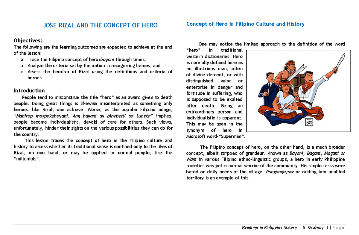 Topic 4 JOSE Rizal AND THE Concept OF HERO - JOSE RIZAL AND THE CONCEPT ...