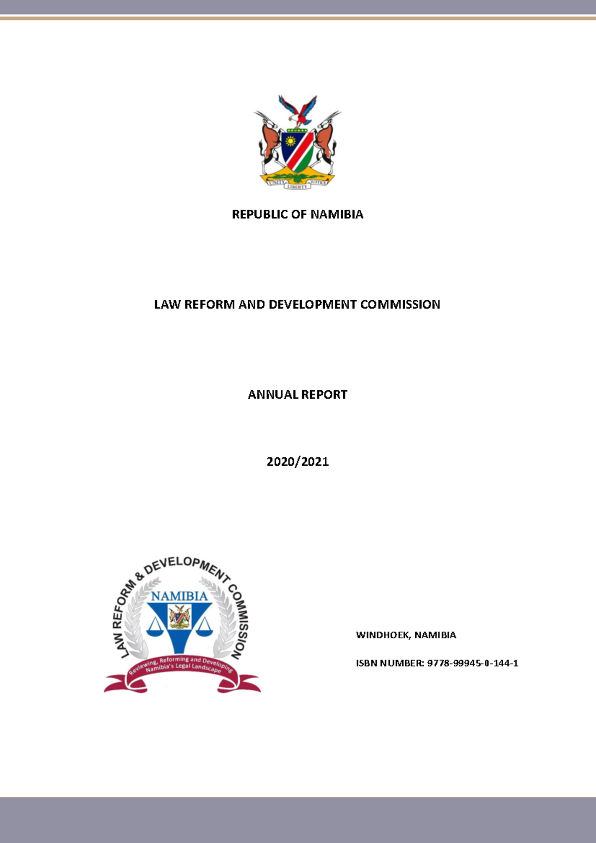 LRDC Annual Report 2020 to 2021 - REPUBLIC OF NAMIBIA LAW REFORM AND ...