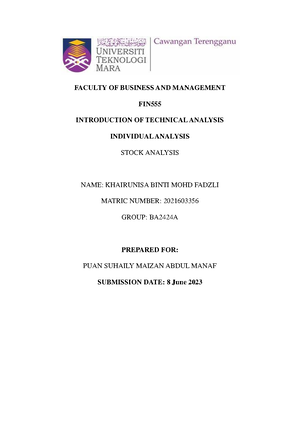 Investment AND Portfolio Analysis (FIN552) Group Assignment ...