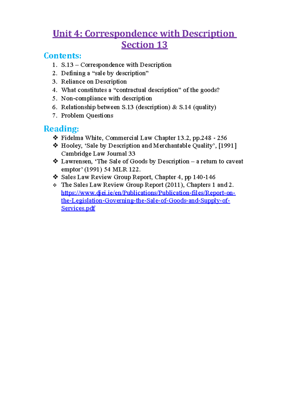 Unit 4 Correspondence with Description (S - Unit 4: Correspondence with ...