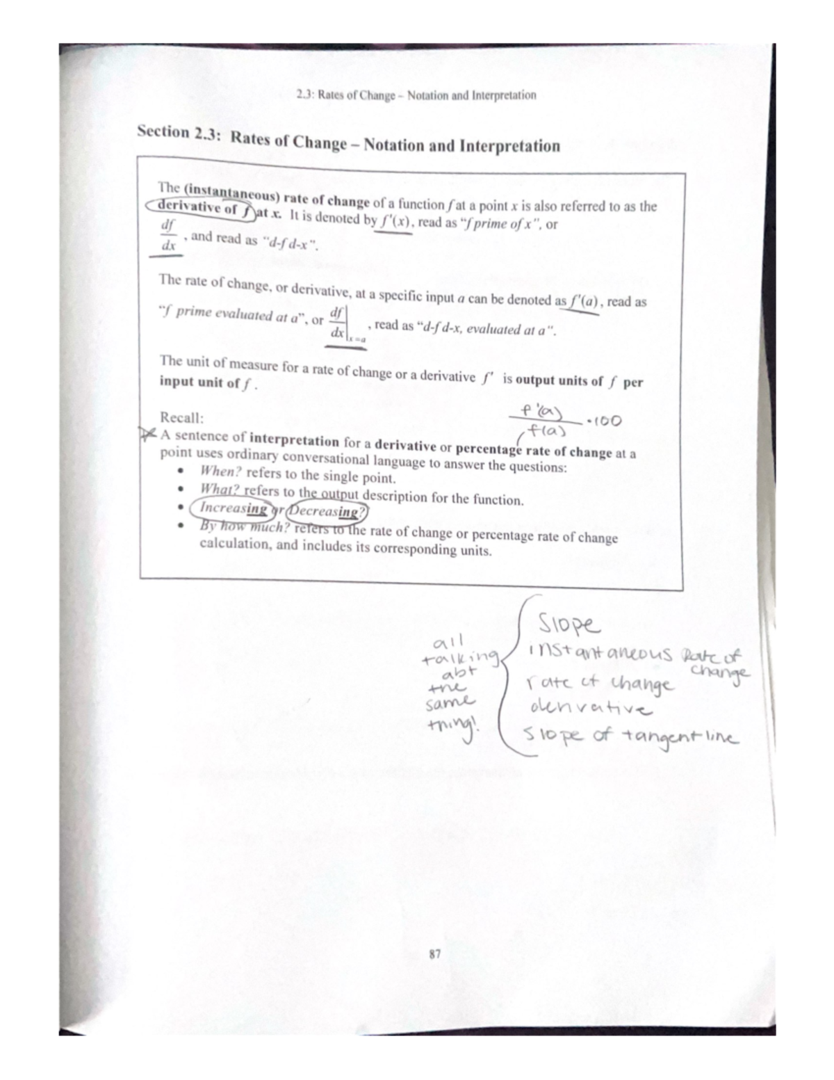 2.3 Rates of Change - Notation and Interpretation - MATH1020 - Studocu