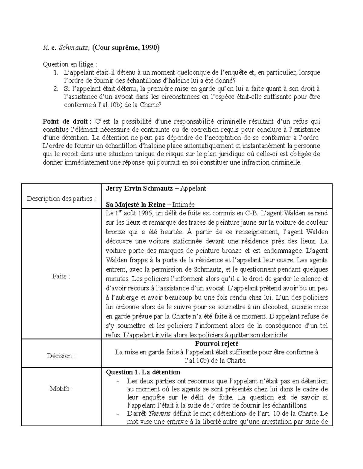 R. c. Schmautz - Jugement - R. c. Schmautz, (Cour suprême, 1990 ...