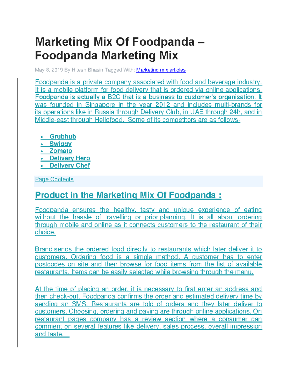 Pdfcoffee - hgjc - Marketing Mix Of Foodpanda – Foodpanda Marketing Mix ...