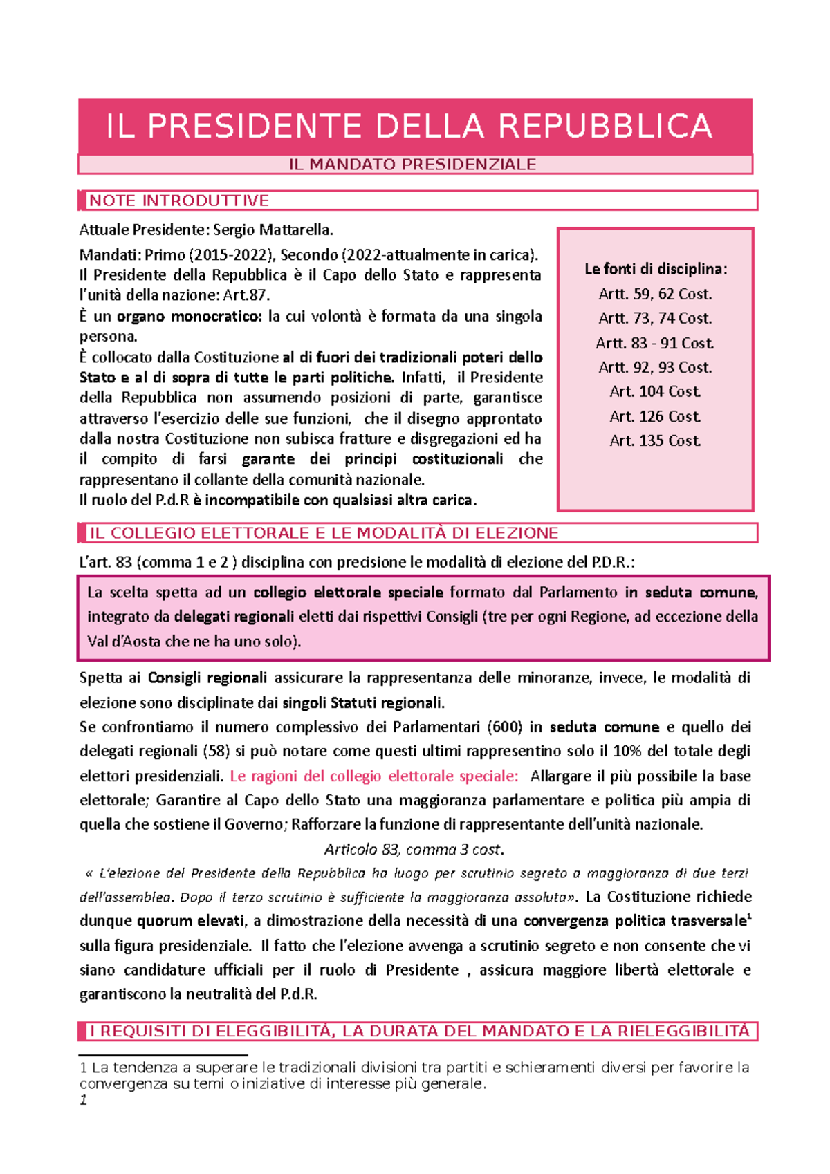 IL Presidente Della Repubblica - IL PRESIDENTE DELLA REPUBBLICA IL ...