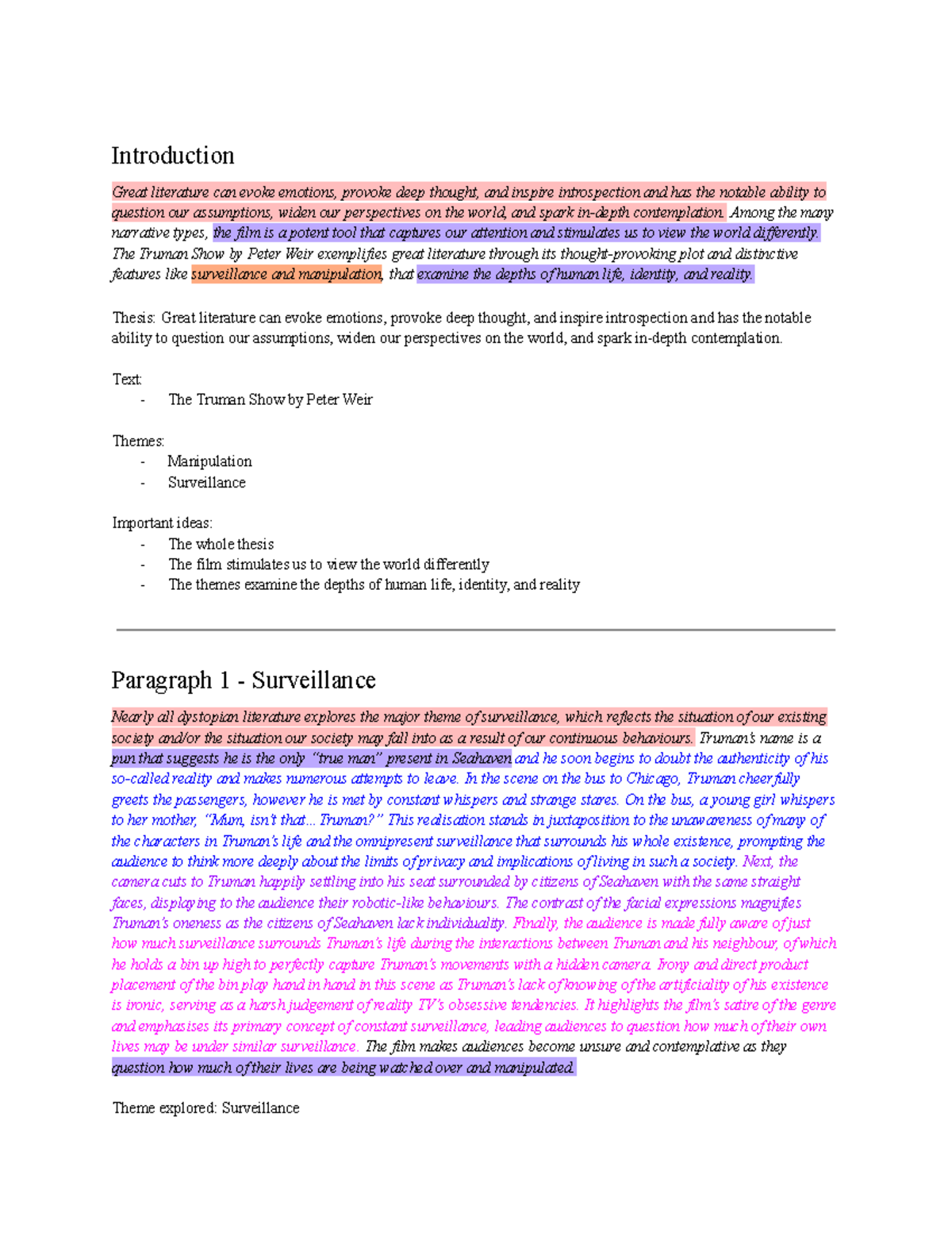 Mod b study - My Module B essay broken down with their themes and ...