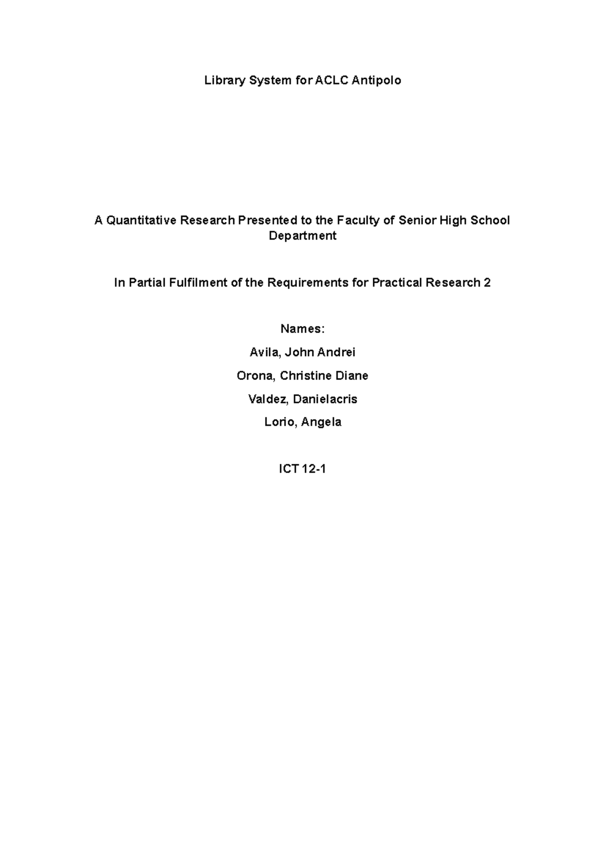 Library System for ACLC Antipolo - This has thrown the challenge of ...