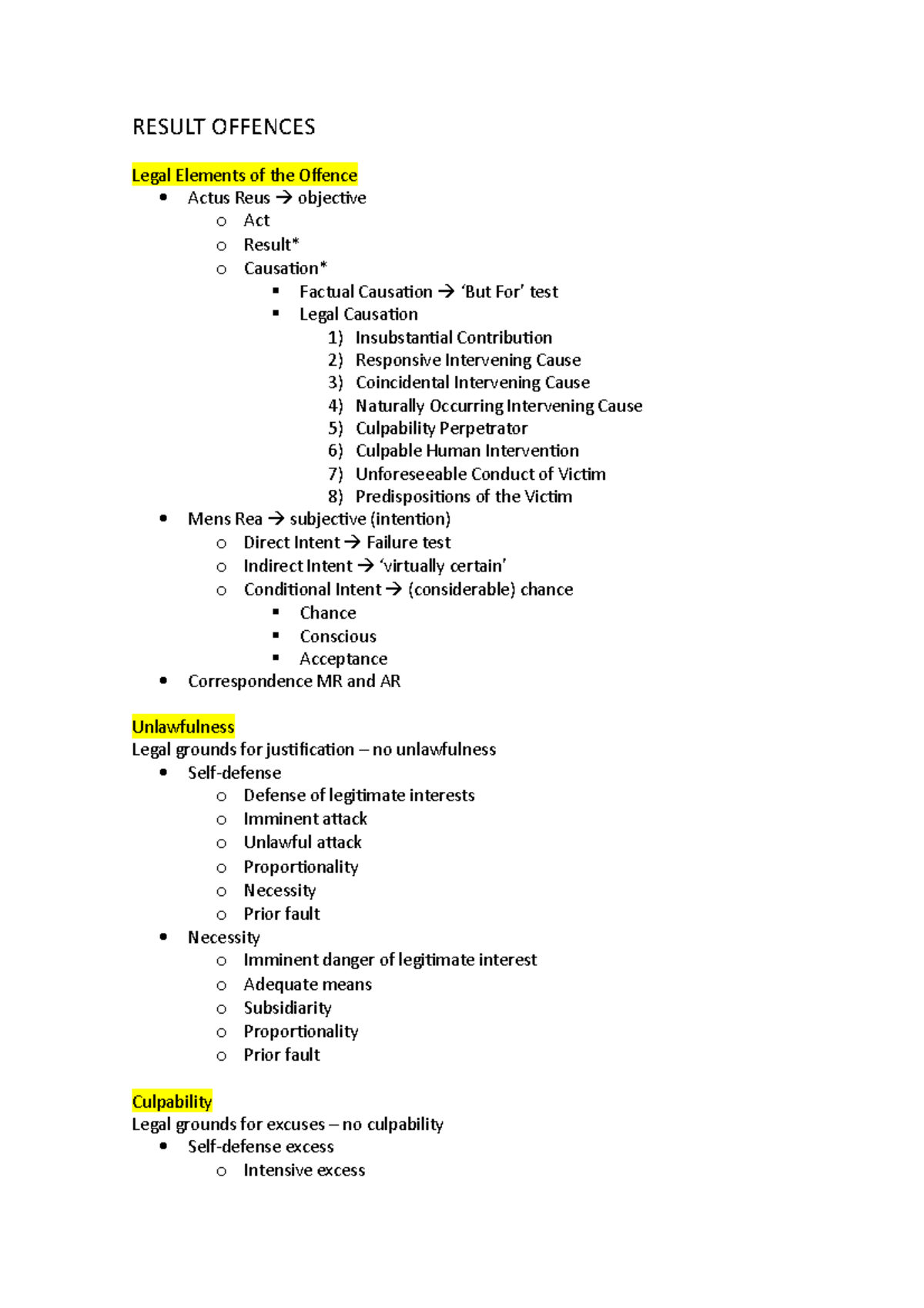 Tripartite FW complete - RESULT OFFENCES Legal Elements of the Offence ...