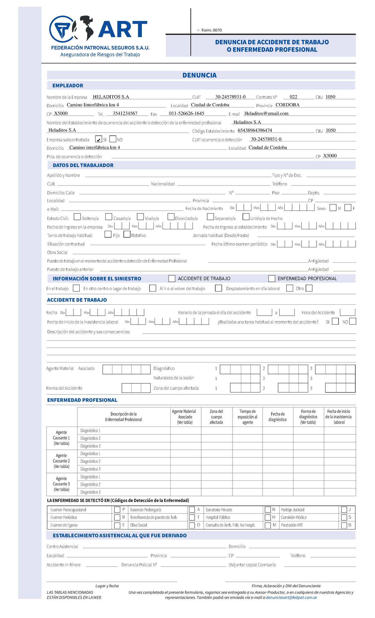 Form. ART-Denuncia-de-Accidente trabajo o enf -Dic23-1 - - Studocu