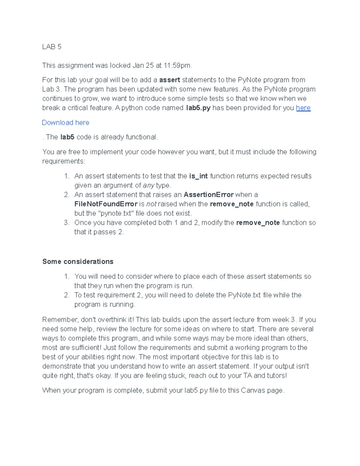 Lab 5, 6, 7, 8 - Lab 5,6,7 - ICS 32 - LAB 5 This assignment was locked ...