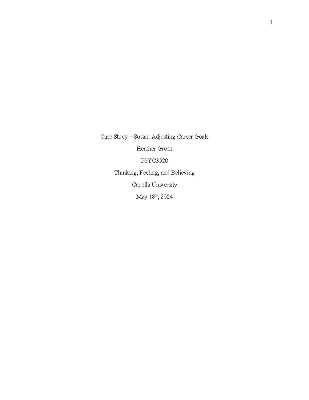 Thinking, Feeling, and Believing - Case Study – Susan: Adjusting Career ...