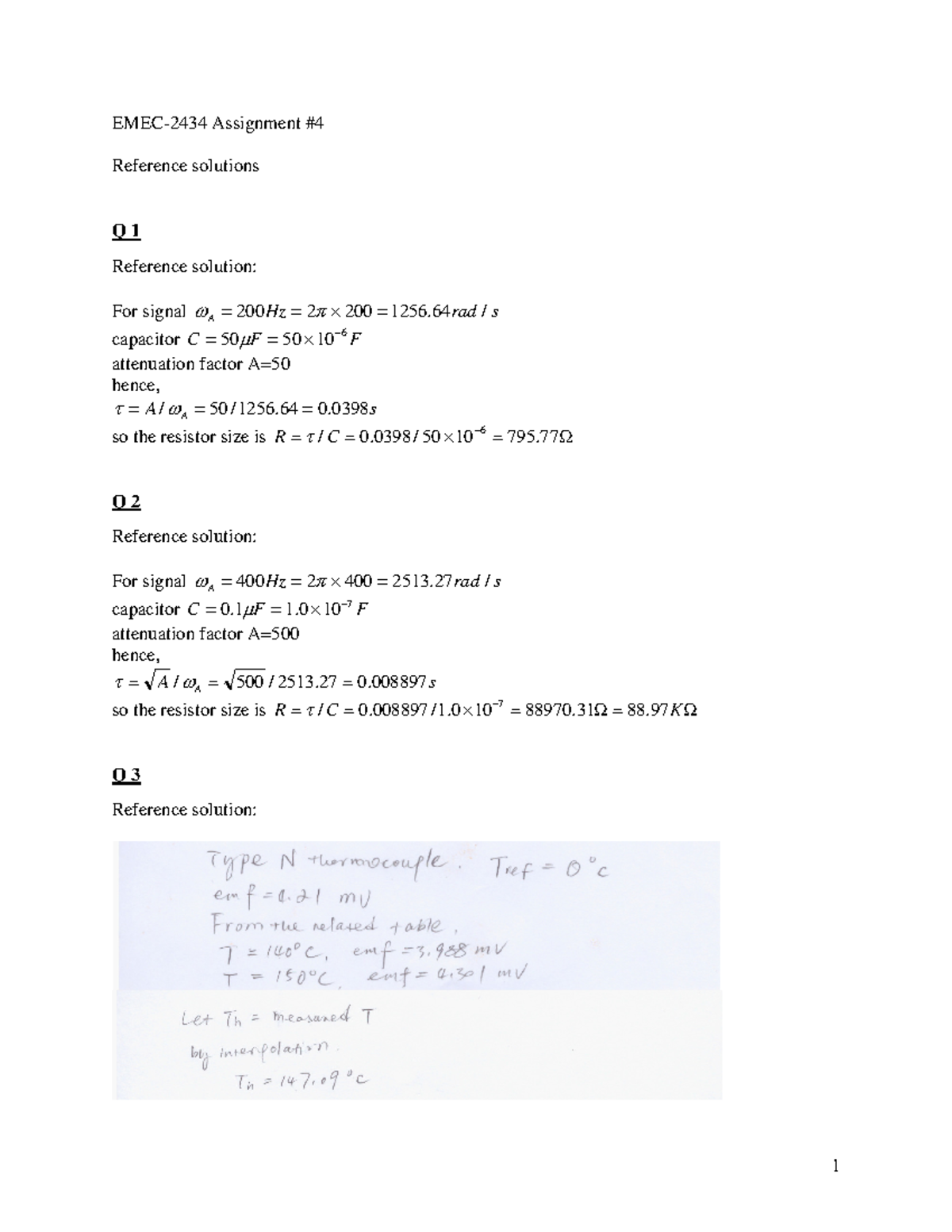 Solution 4 2021 - EMEC 2430 - 1 EMEC-2434 Assignment Reference ...