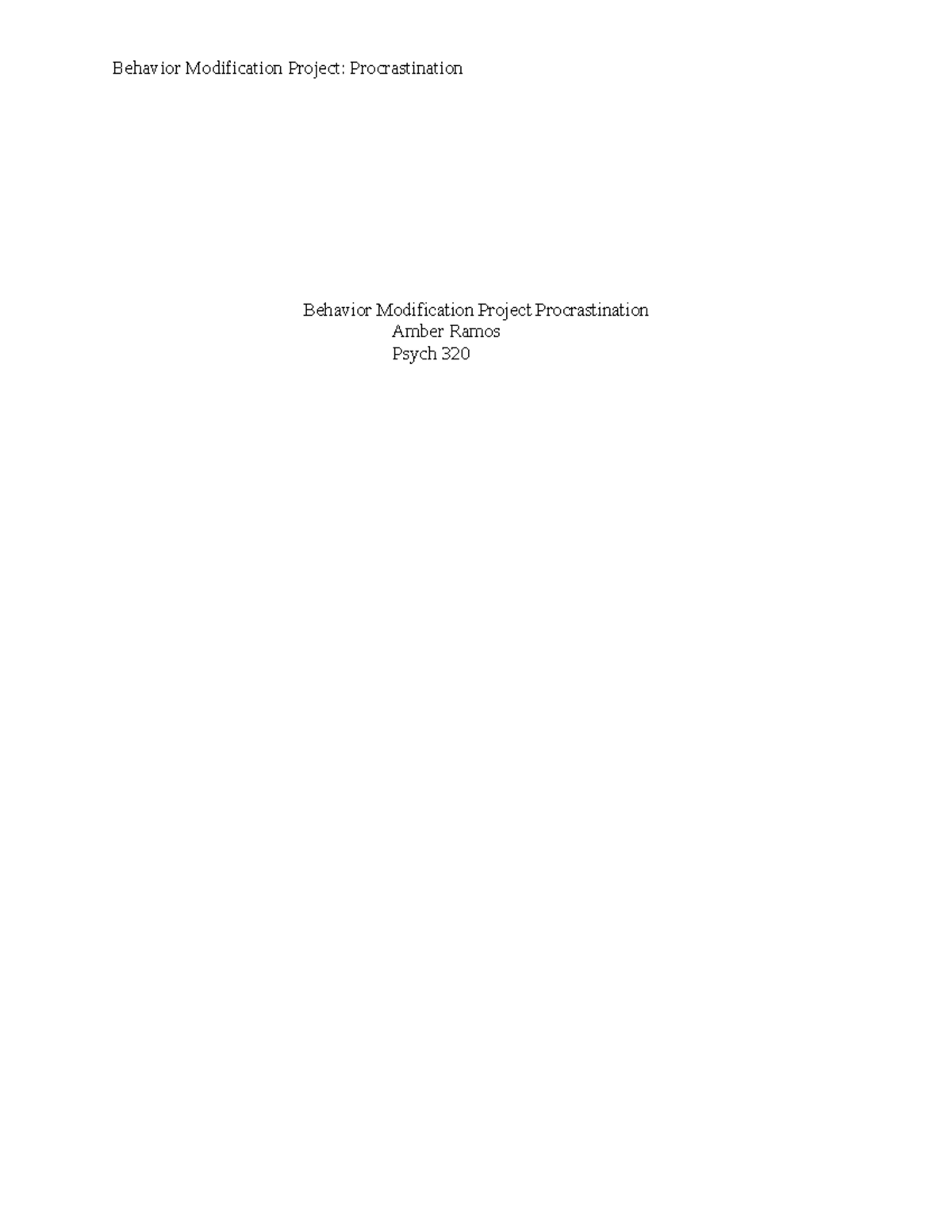 Behavior Modification.edited - Behavior Modification Project ...