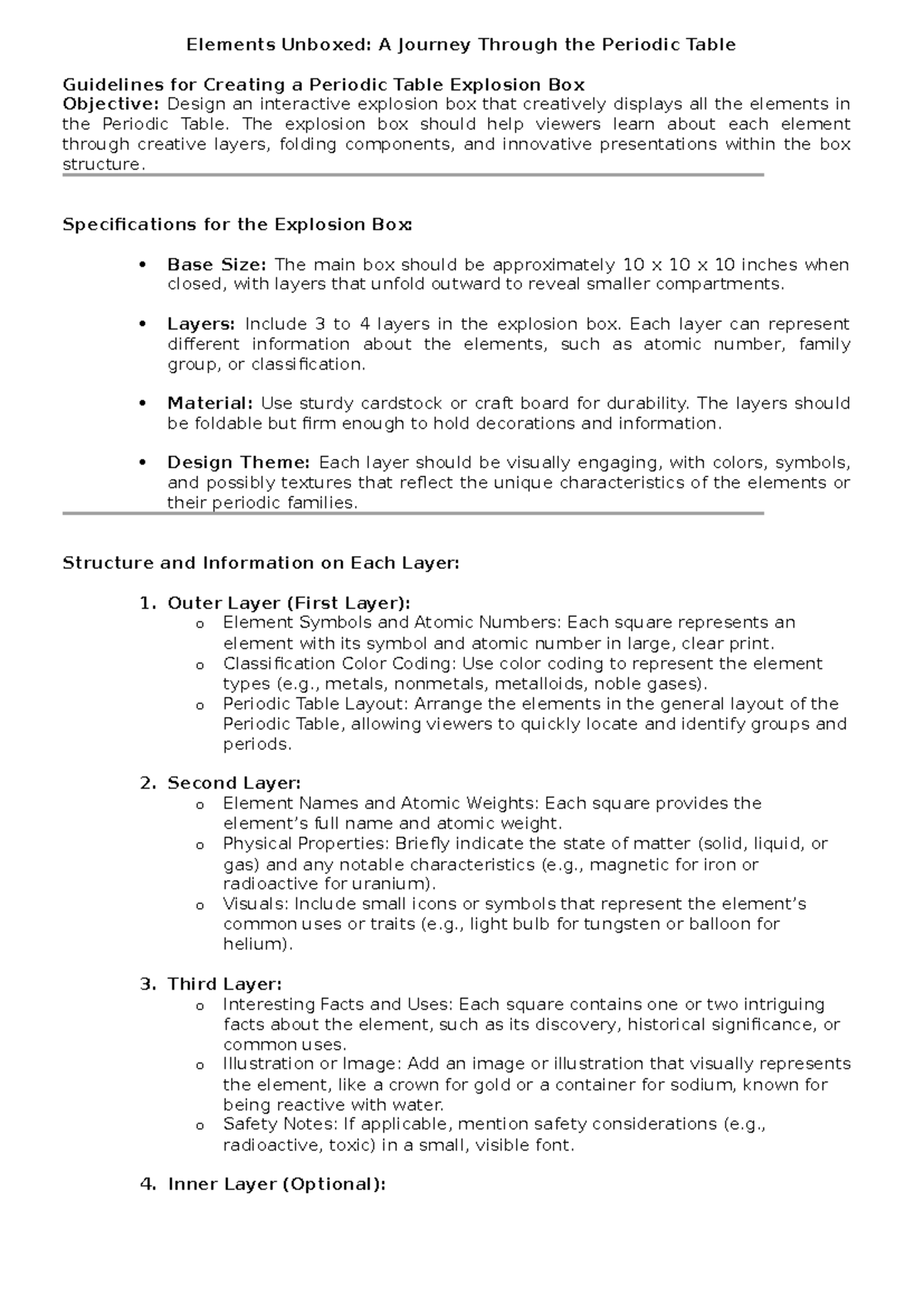 Elements Unboxed - Performance Task - Elements Unboxed: A Journey ...