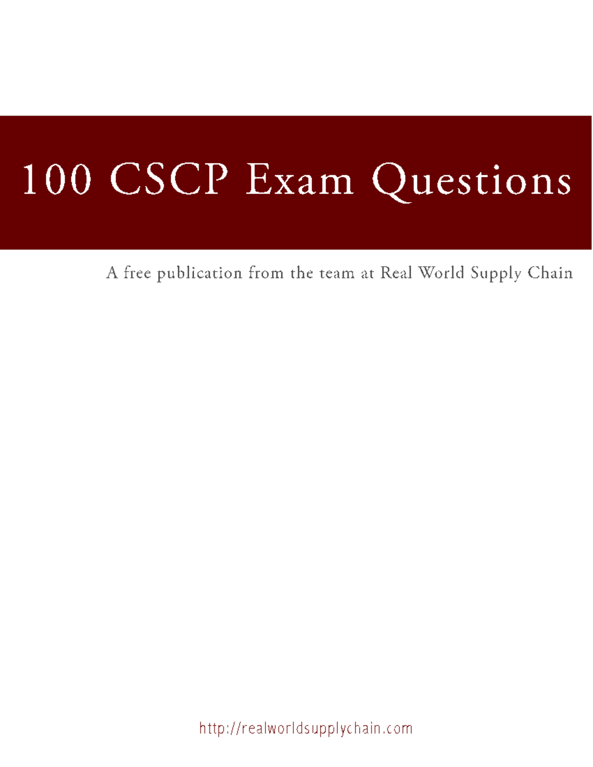 130531638 100 CSCP Exam Questions - You may share or republish this ...