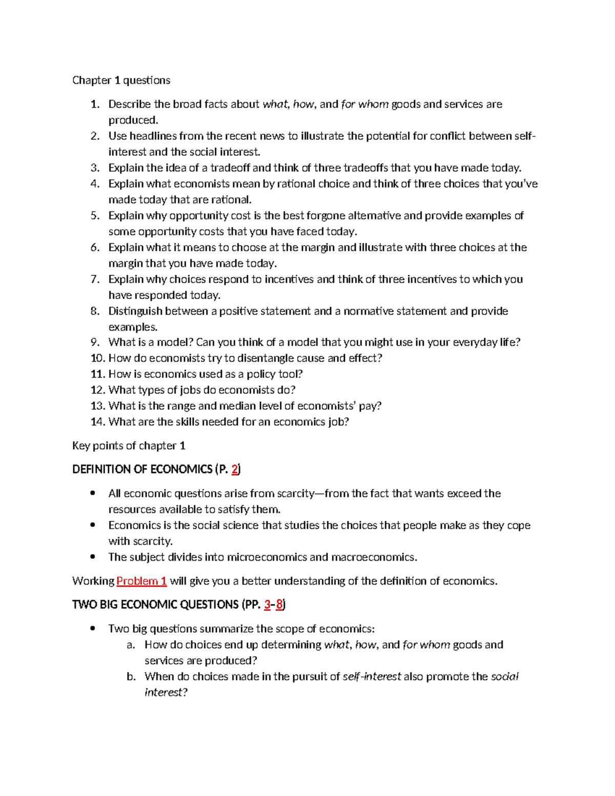 Econ Review - Summary Introductory Microeconomics SFW - Chapter 1 ...