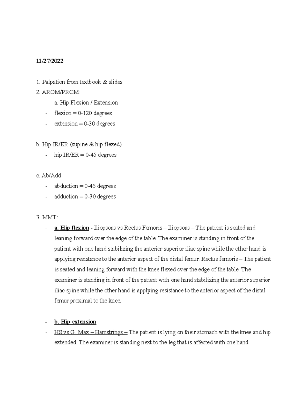 Lab 7 - Lab Assignment - KRS- Dimitrios Mouchlias 11/27/ Palpation from textbook & slides - Studocu