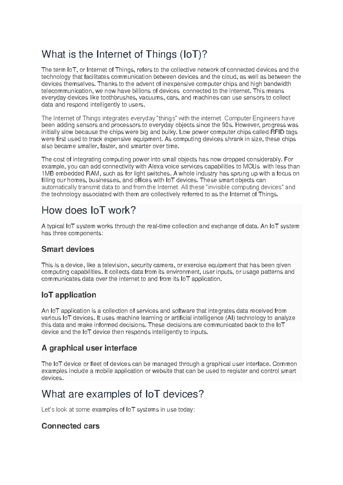 IOT study material 1 - What is the Internet of Things (IoT)? The term IoT, or Internet of Things ...