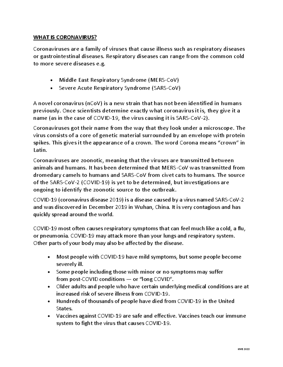 Covid-19 - WHAT IS CORONAVIRUS? Coronaviruses are a family of viruses ...