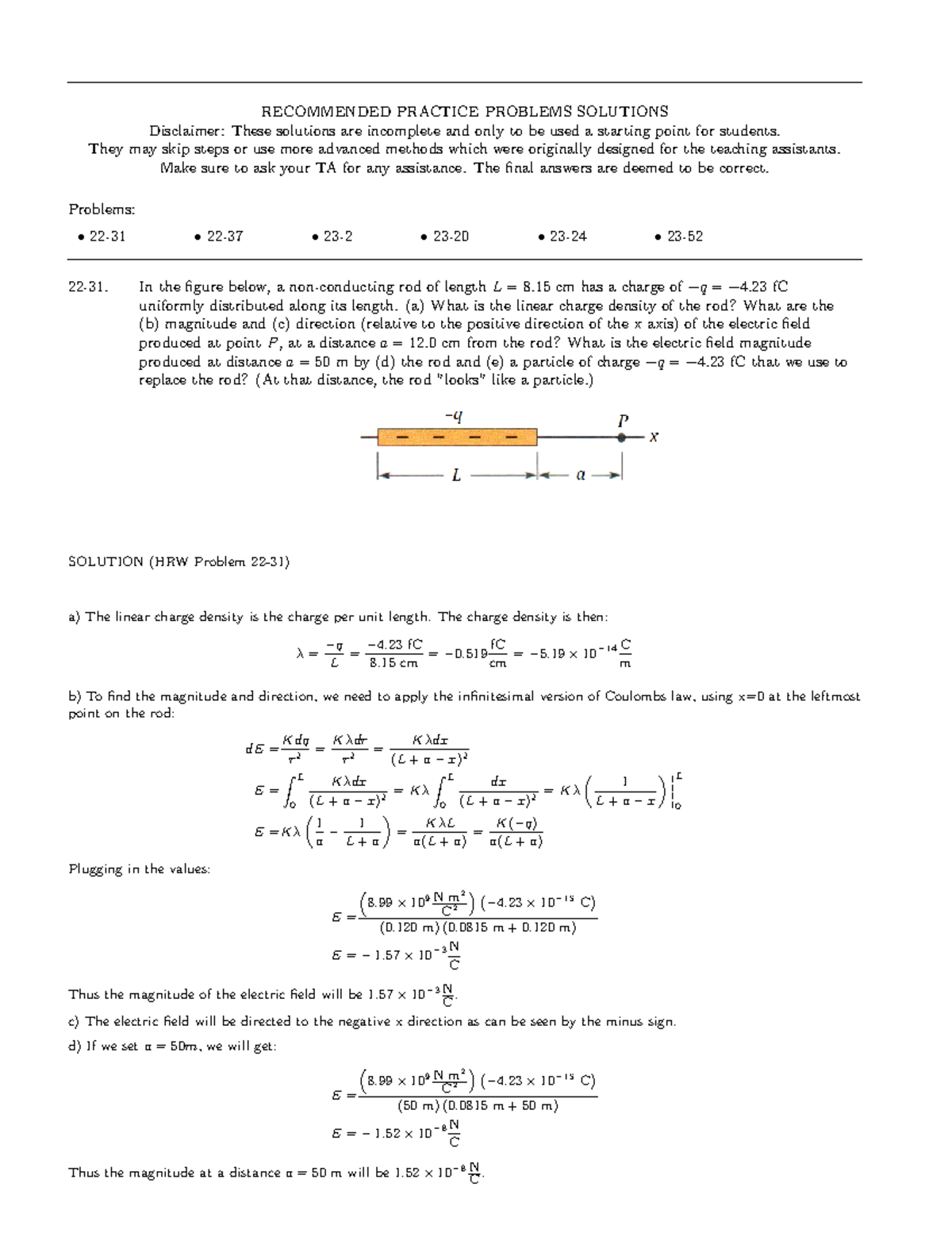 Tutorial 2 with answers - Phys 1004 - Carleton - Studocu