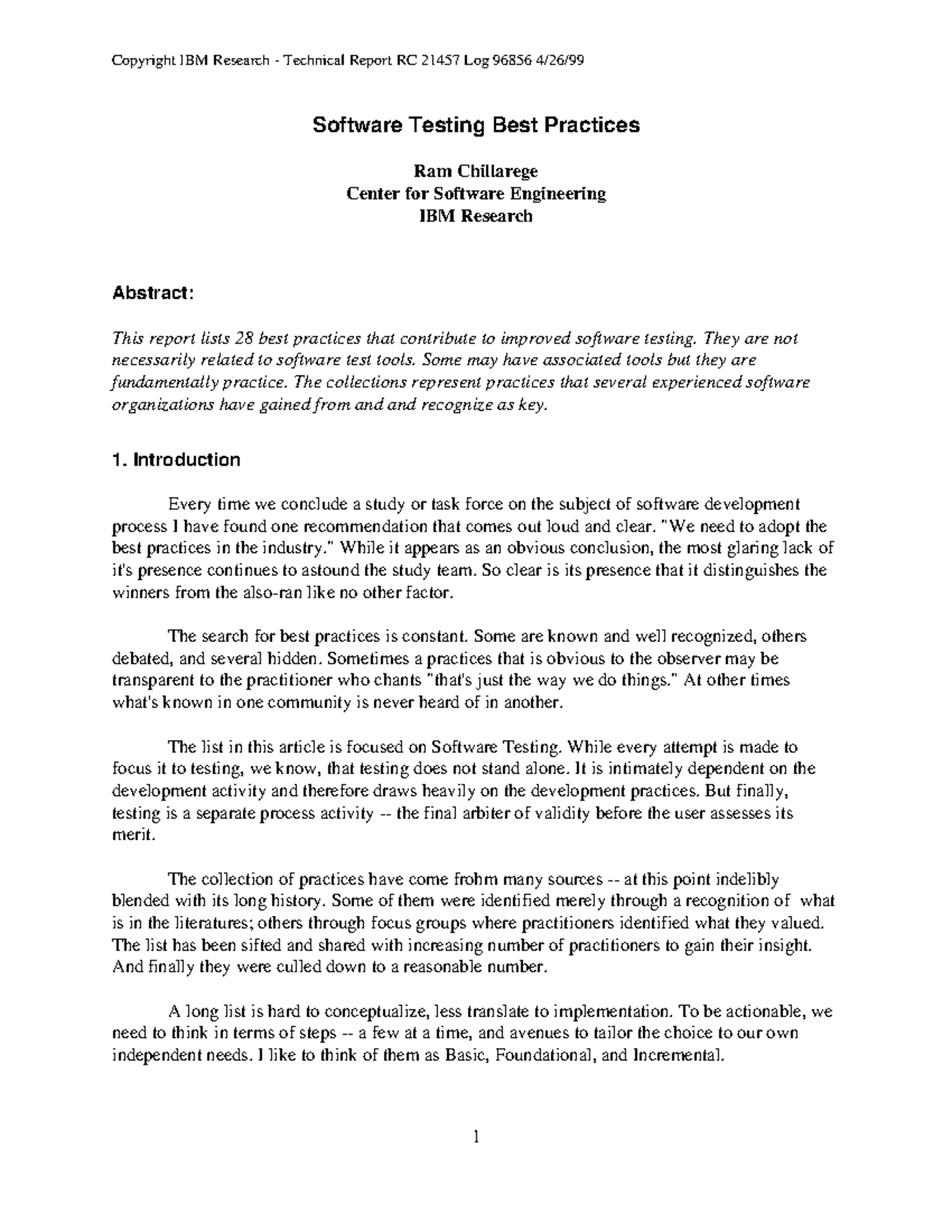 Software Testing Best Practices They Are Not Necessarily Related To Software Test Tools Some