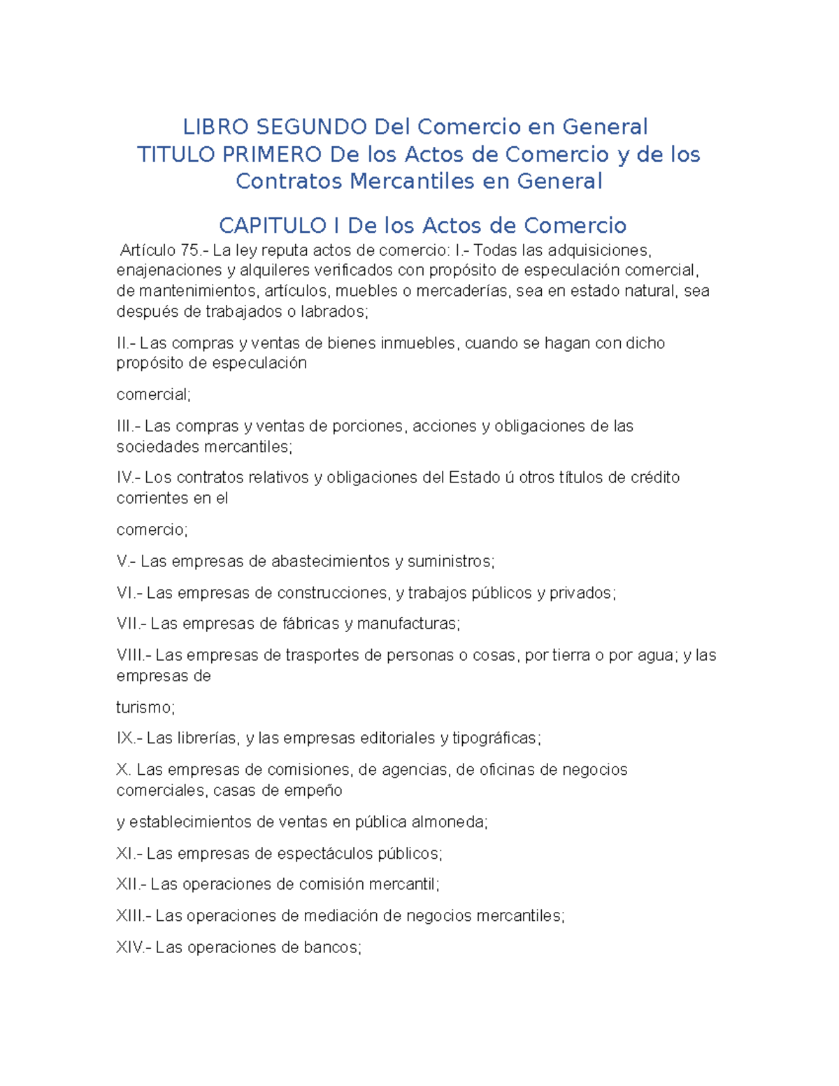 Libro Segundo Del Comercio en General - LIBRO SEGUNDO Del Comercio en ...