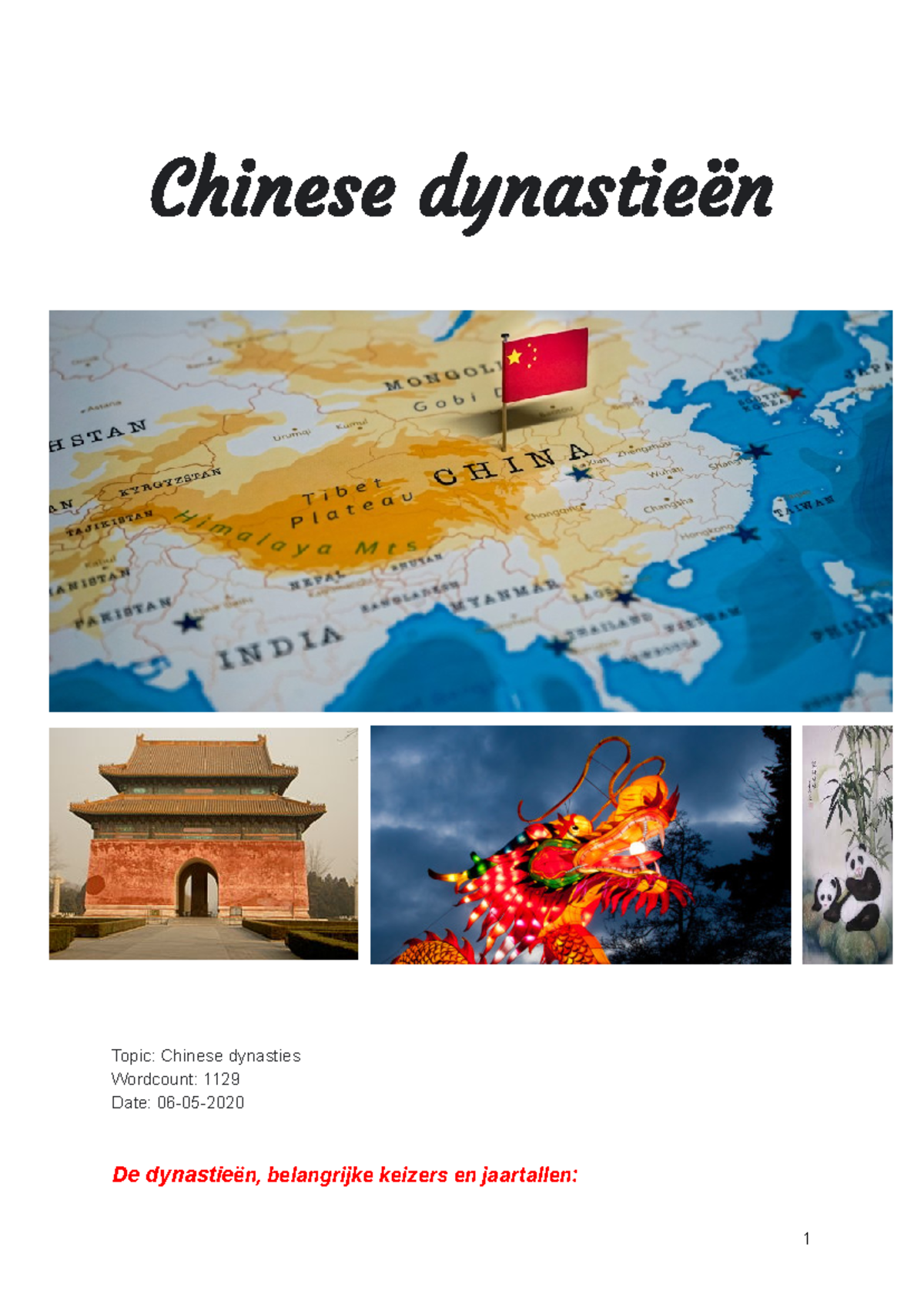 Lindita Osmanoska - Chinese dynastieën - cultuuropdracht - Google ...