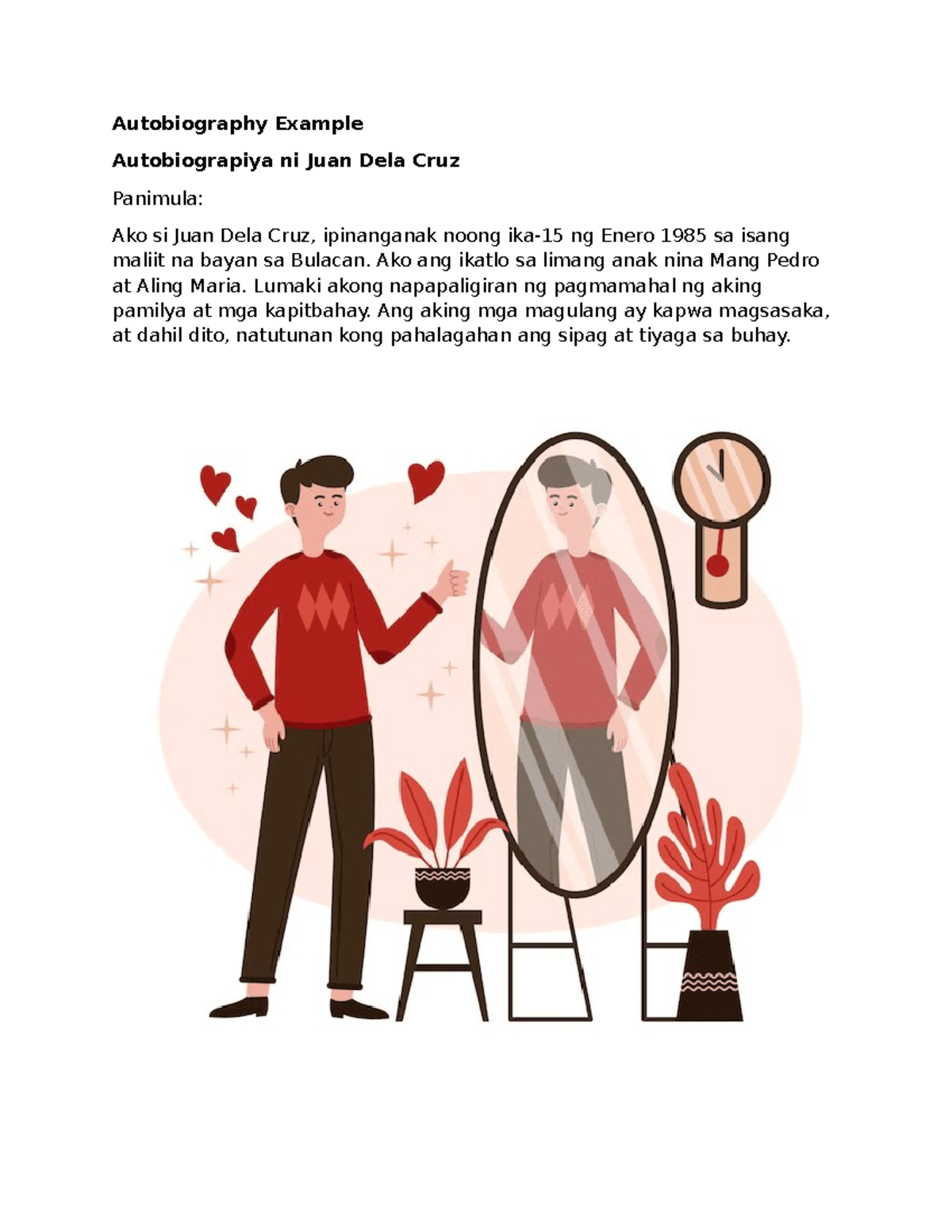 Autobiography Example - Autobiography Example Autobiograpiya ni Juan ...