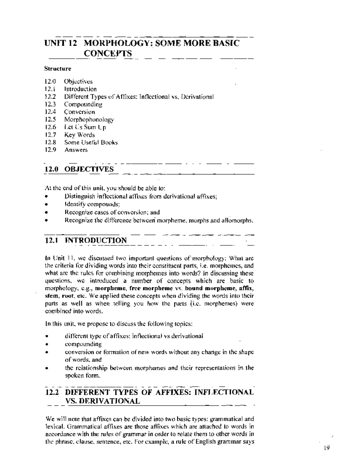 Morphology- Study Material - UNIT 12 MORPHOLOGY: SOME MORE BASIC ...