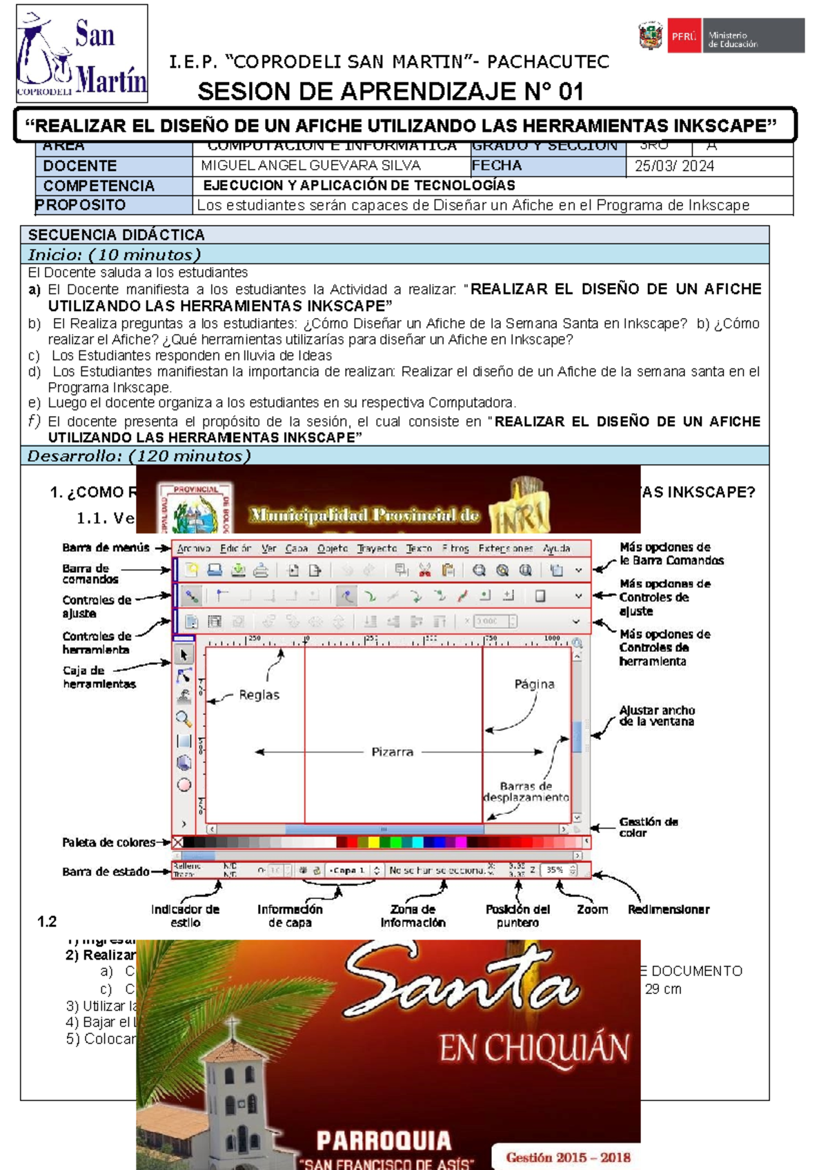 Actividad DE Aprendizaje EPT Computacion 3RO Coprodeli SM 2024 Clase 1 - I.E. “COPRODELI SAN ...