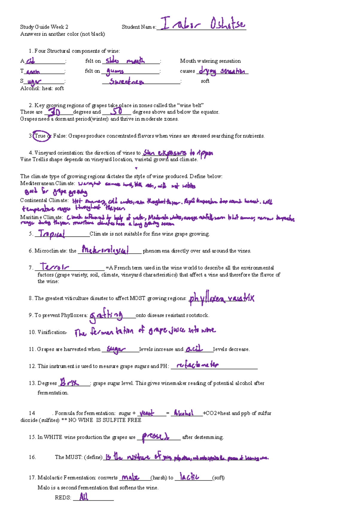 Week 2 Study Guide(1)(1) converted - Study Guide Week 2 Student Name