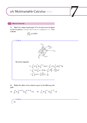 2A ex5 with sols - Exam 5 with solutions - 2 A Multivariable Calculus ...