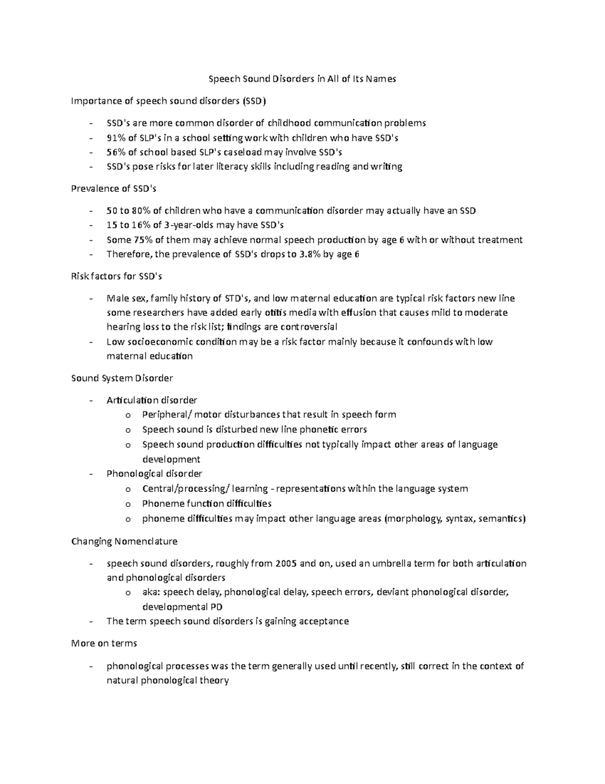Speech Sound Disorders Overview - Speech Sound Disorders in All of Its ...