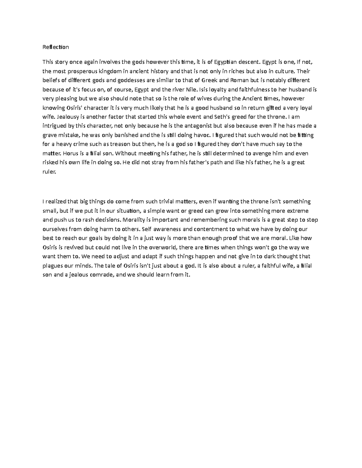 Reflection Osiris-WPS Office - Reflection This story once again ...