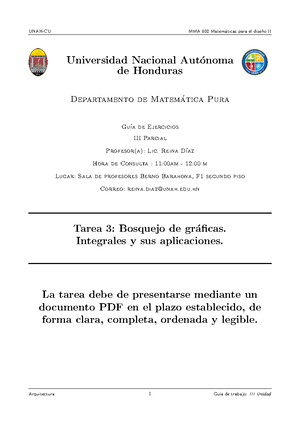 Tarea IV MMA602 Iipac 2023 - UNAH-CU MMA 602 Matem ́aticas para el dise ̃no II Universidad ...