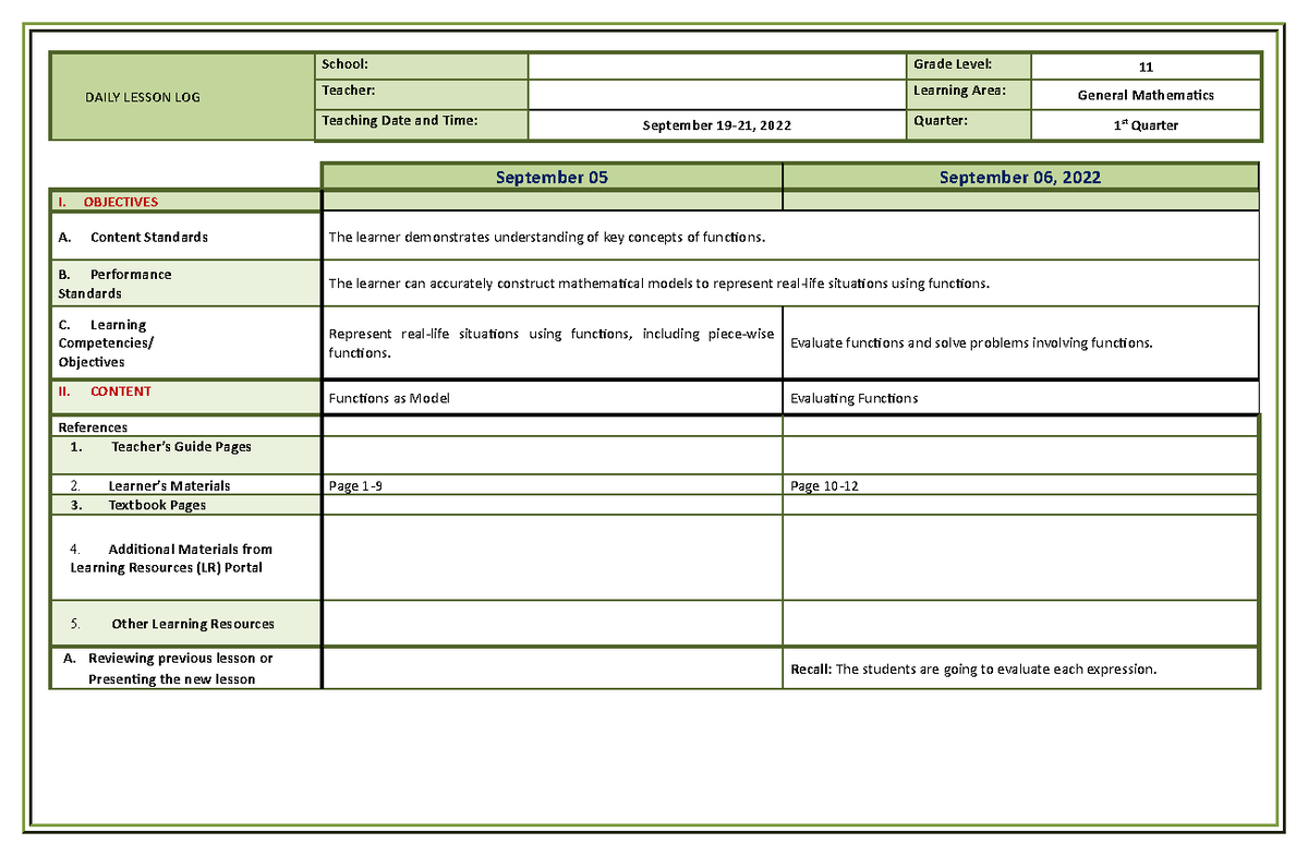 GEN-MATH- Lesson-1 Function AS A Model AND Evaluationof Function ...