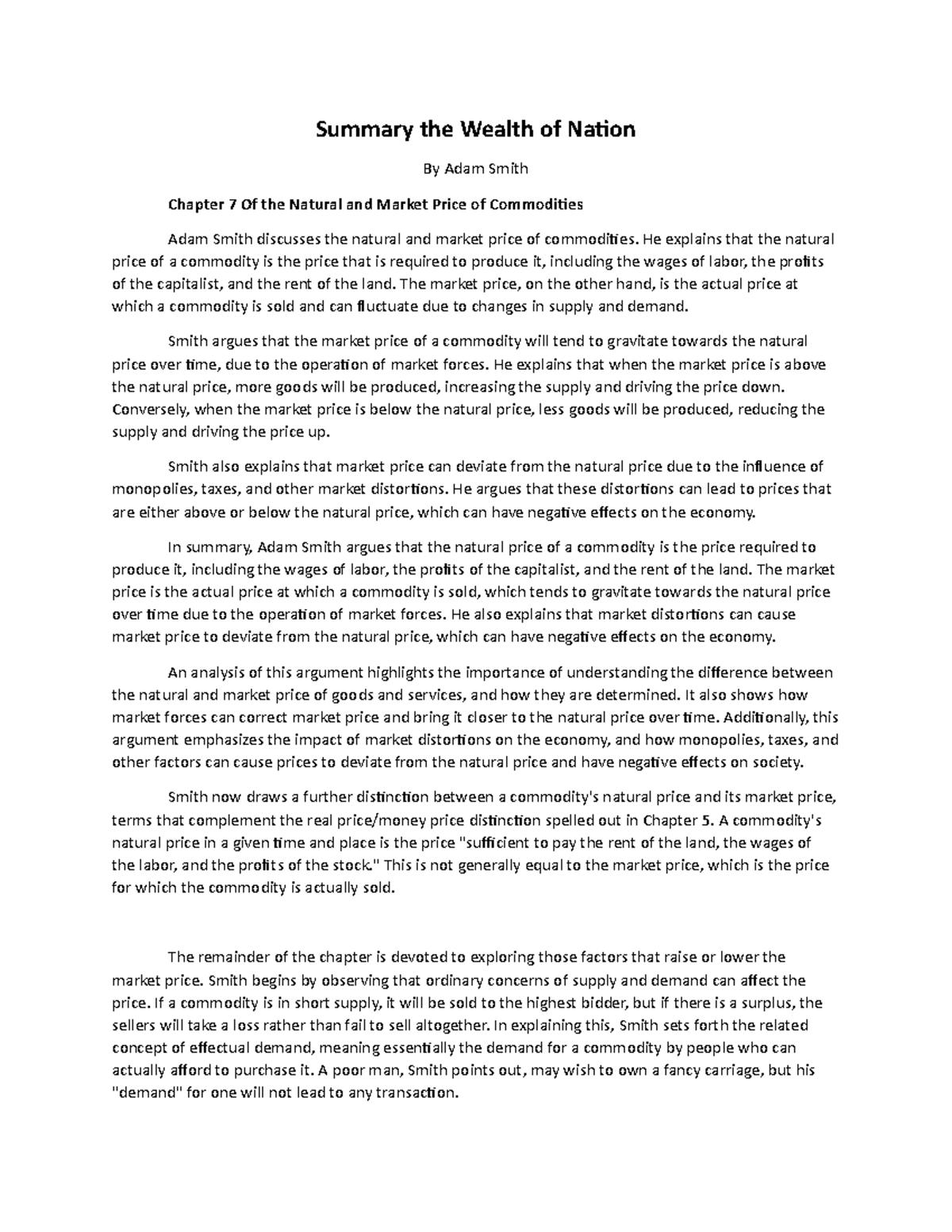 The Wealth of Nations chapter 7 summary - Summary the Wealth of Nation ...