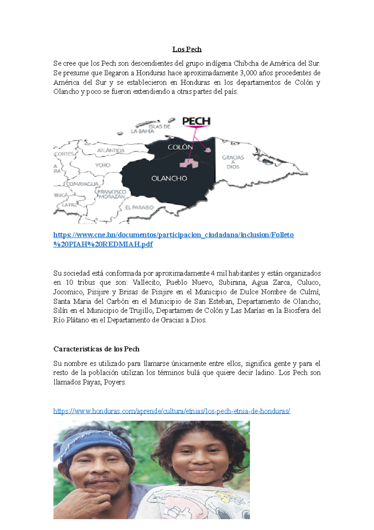 Los Pech - Los Pech Se cree que los Pech son descendientes del grupo ...