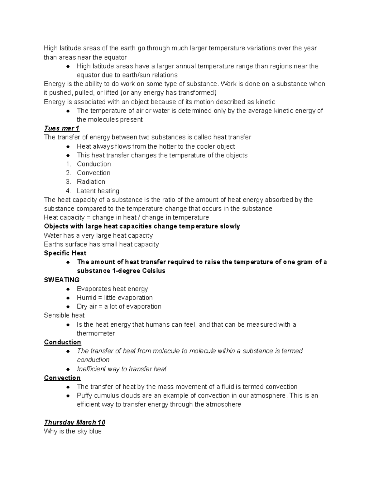 Meteorology study notes (25) - High latitude areas of the earth go ...
