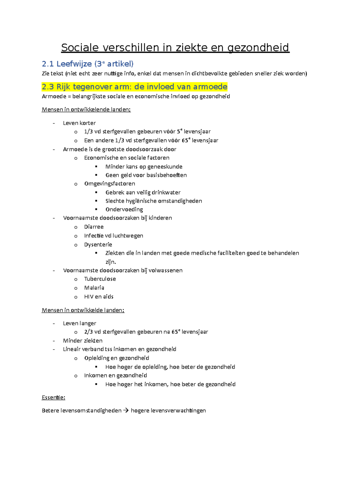 OG 1 sociale verschillen in ziekte en gezondheid - Sociale verschillen ...