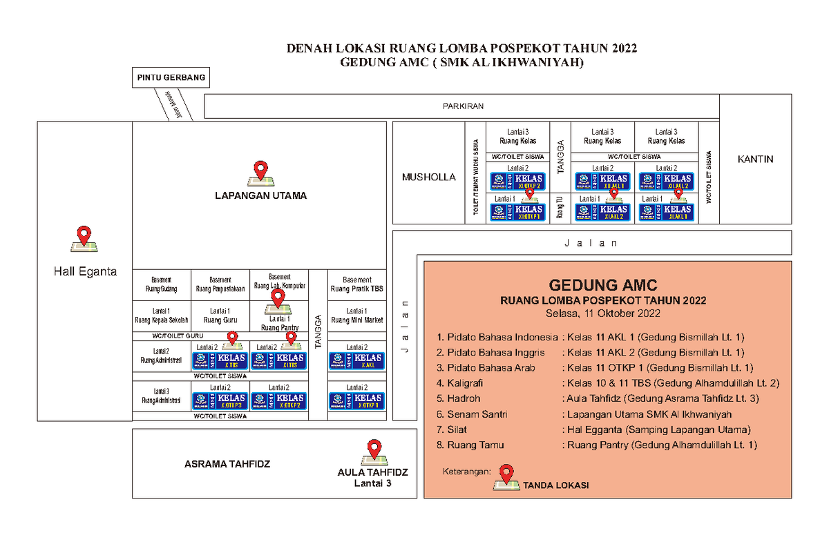 Denah Lokasi Lomba Pospekot Tahun 2022 - DENAH LOKASI RUANG LOMBA ...