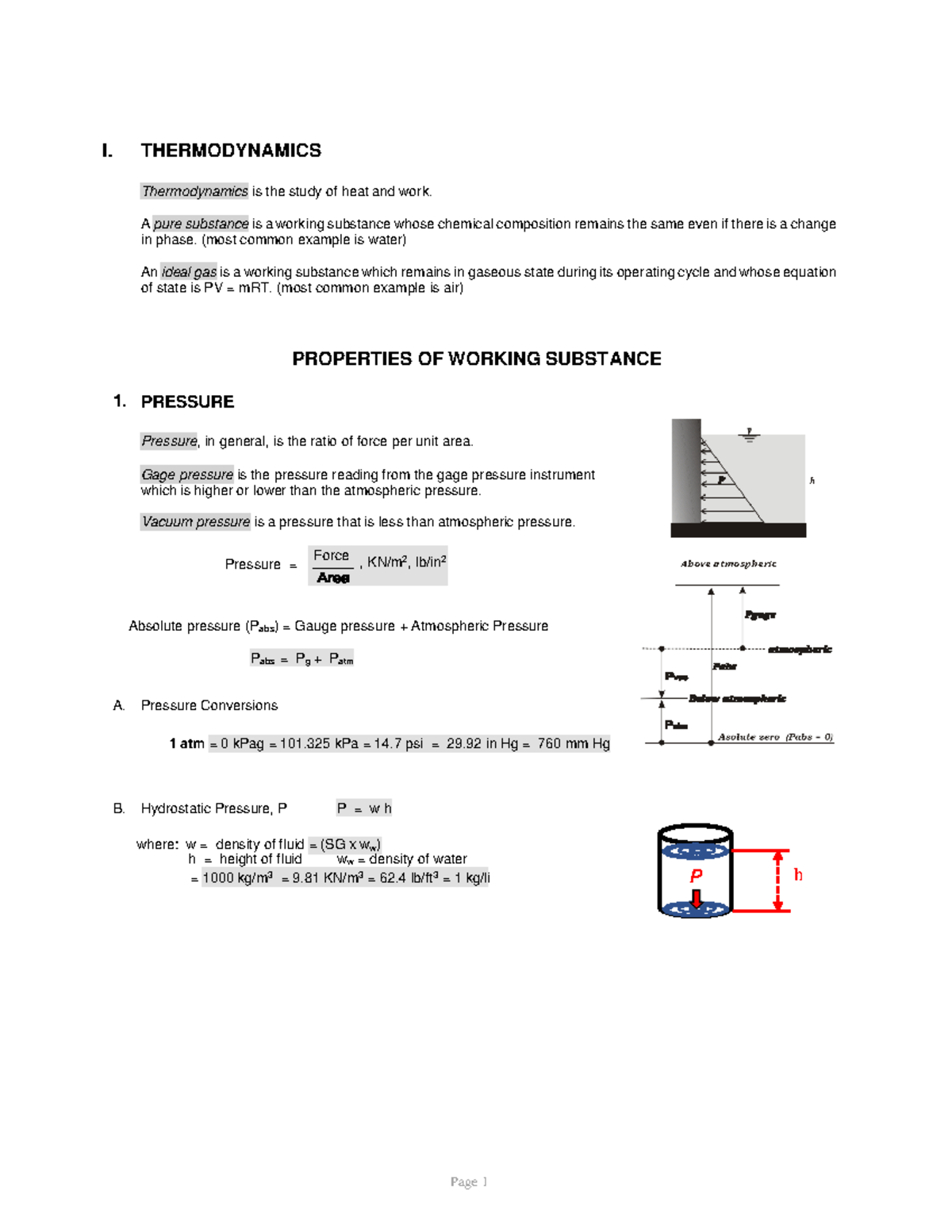 Thermo- Prelim- Module - P I. THERMODYNAMICS Thermodynamics is the ...