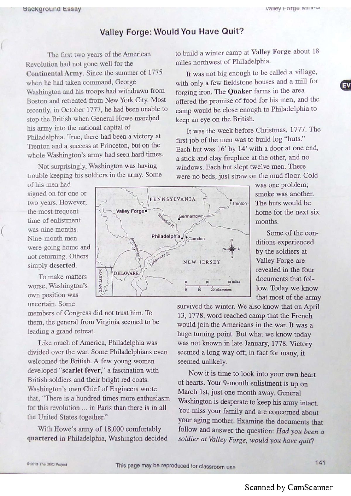Valley Forge Background Essay and Hook - Scanned by CamScanner Scanned ...