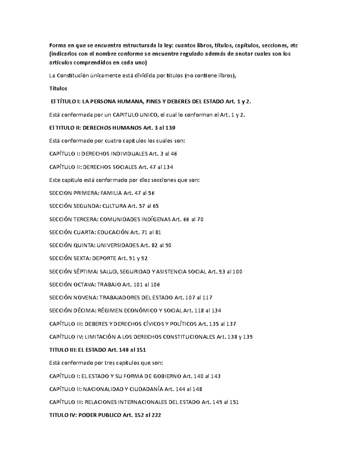 Estructura de la CPRG - Forma en que se encuentra estructurada la ley ...