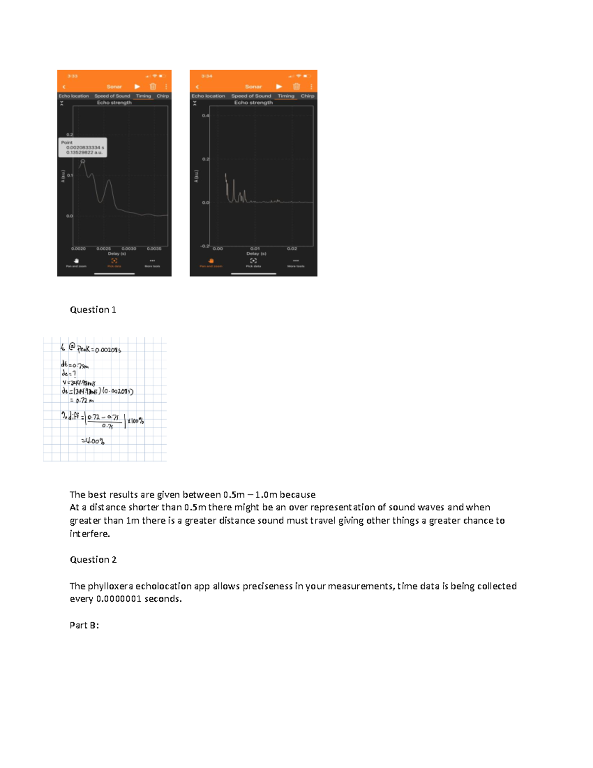 Physics lab 5 2 - Question 1 The best results are given between 0 – 1 ...