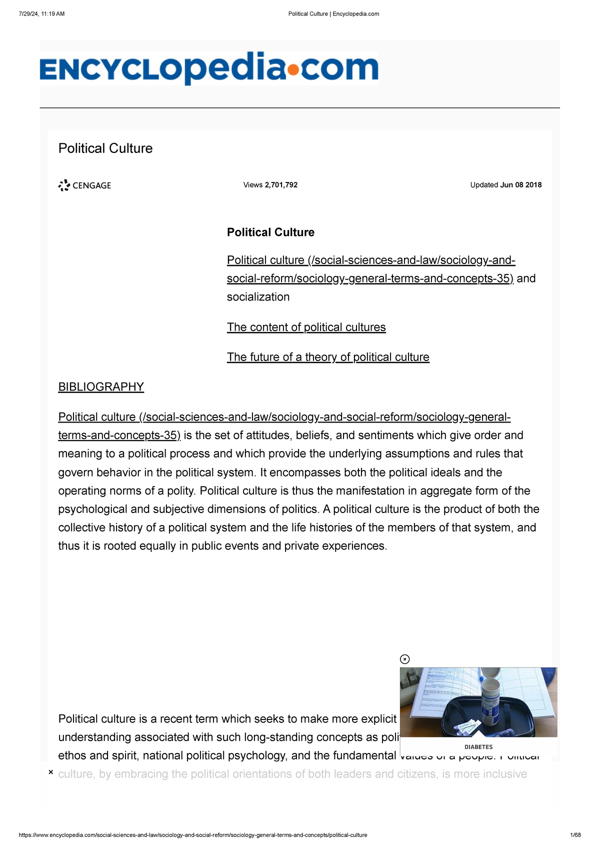 Political Culture Encyclopedia - Political Culture Political culture ...
