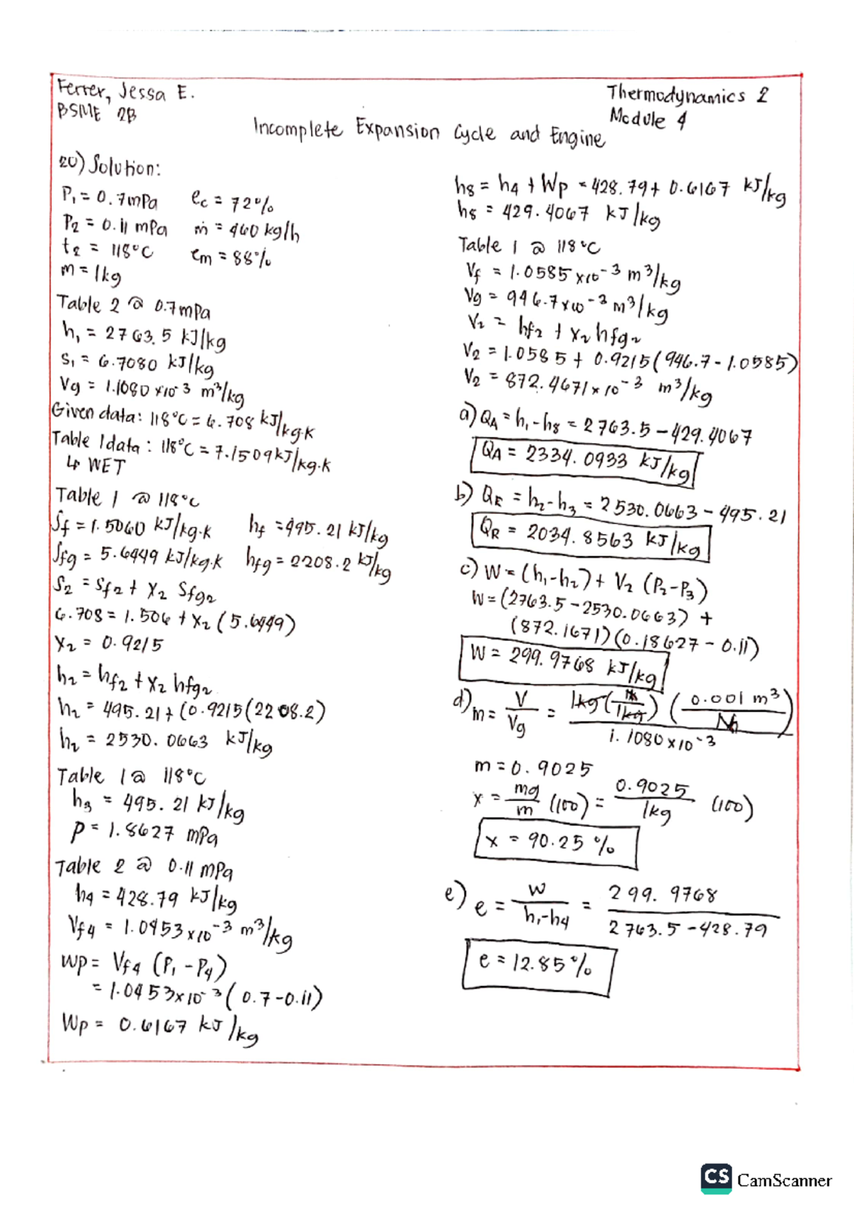Thermodynamics 2 MID- Final TERM - Mechanical Engineering - NVSU - Studocu