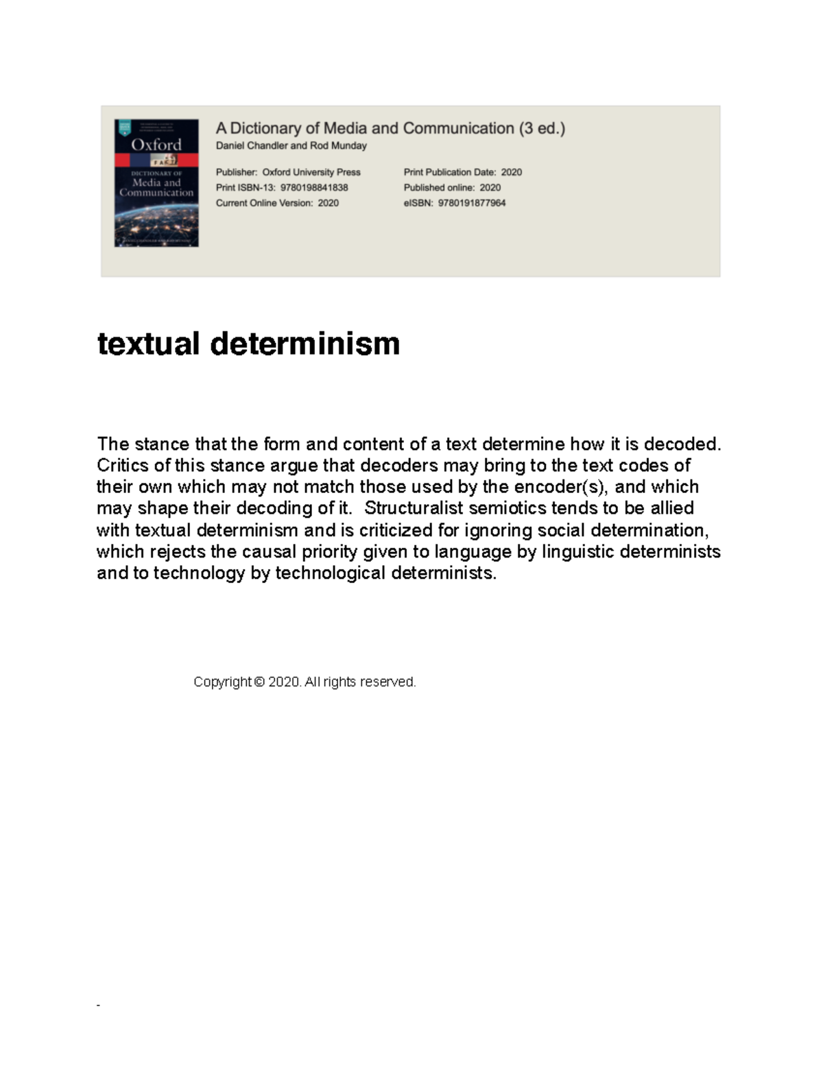 Textual Determinism+Interpellation+Commodity Fetishism+and+the+Coding+ and+Decoding - Studocu