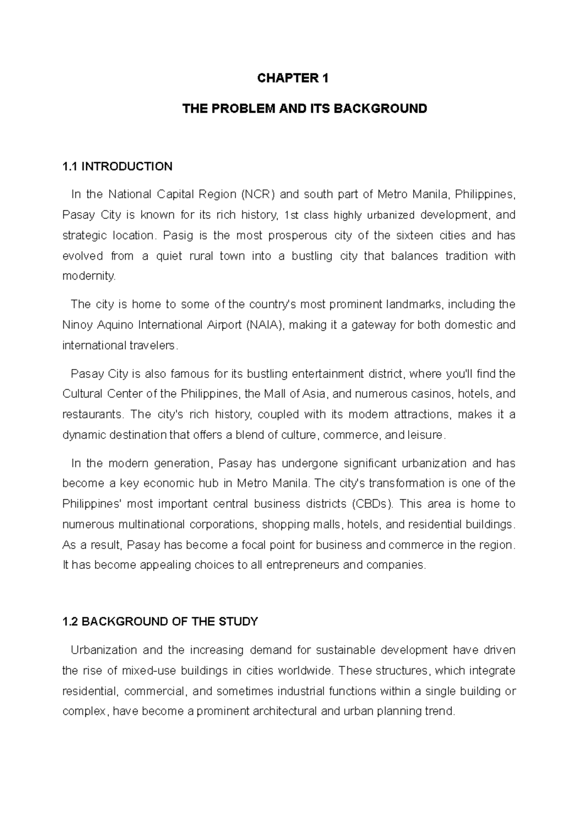 Chapter 1 RMA - CHAPTER 1 THE PROBLEM AND ITS BACKGROUND 1 INTRODUCTION ...