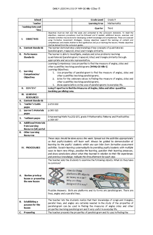 MATH G9 III-Day 4 - day 4 - DAILY LESSON LOG OF M9GE-IIIa-2 (Day Three ...