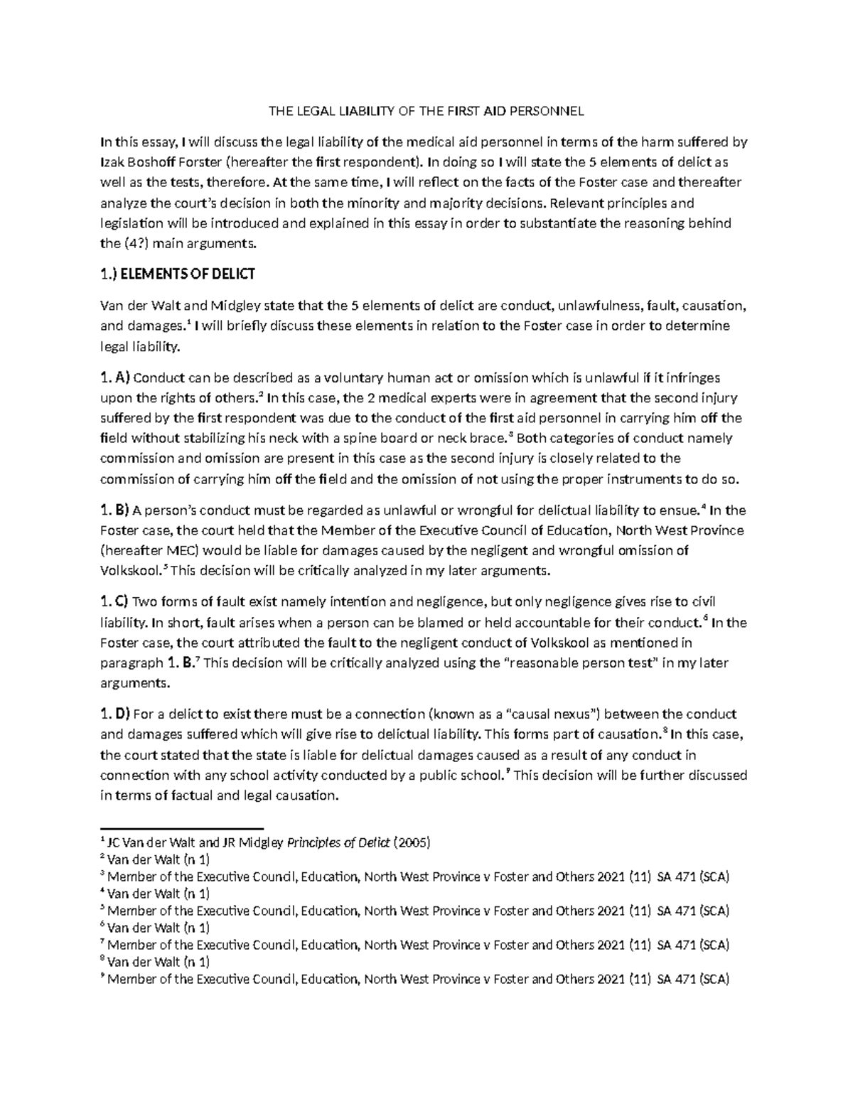 THE Legal Liability OF THE First AID Personnel - THE LEGAL LIABILITY OF ...